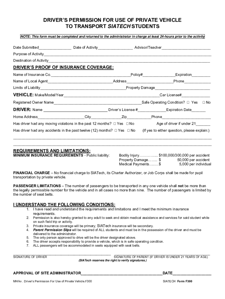 Fillable Online Authorization to be Carried by a Driver of a Transport ...