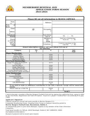 BRFC Membership 2021-2022 Doc Template | pdfFiller
