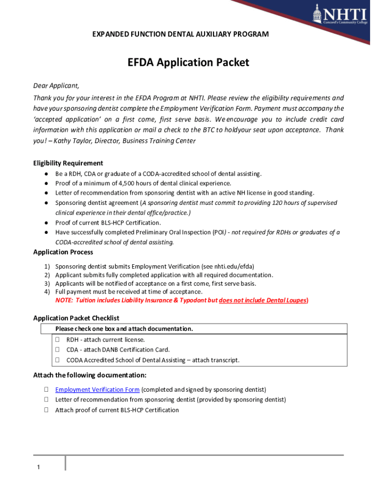 Fillable Online EFDA Educational Program Approval Application Fax Email Print - pdfFiller