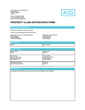 Fillable Online claim notification for device and purchase insurance ...