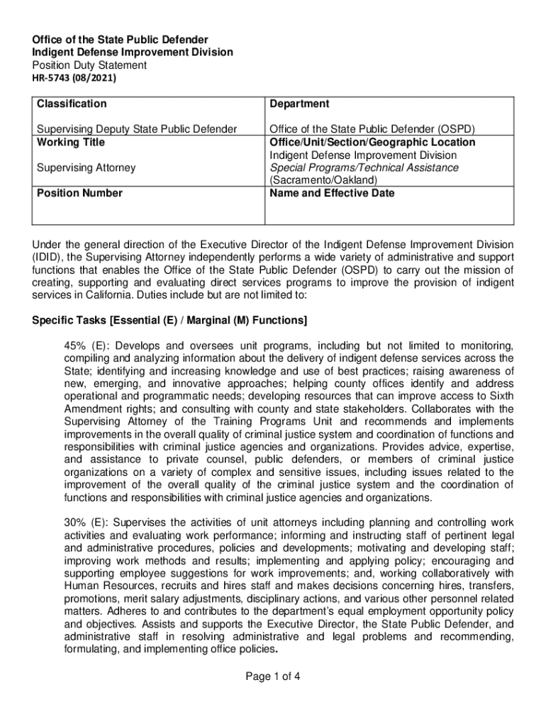 Fillable Online Office of the State Public Defender Indigent Defense ...