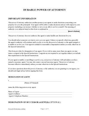 Fillable Online durable-poa-general-template Fax Email Print - pdfFiller