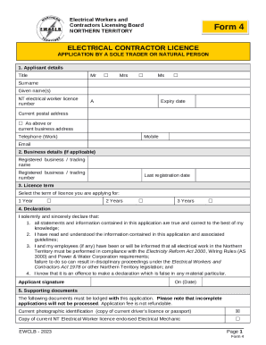 16 - Application for an electrical work licence (mutual ... Doc ...