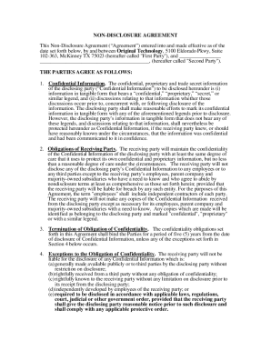 Fillable Online Generic NDA - Non-Disclosure Agreement - Original ...