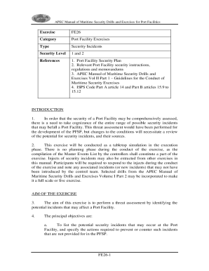 Fillable Online Training, Drills and Exercises on Port Facility ...