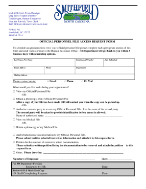 Fillable Online OFFICIAL PERSONNEL FILE ACCESS REQUEST FORM ... Fax ...