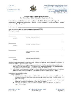 42 Cfr Part 2 Qualified Service Organization Agreement Doc Template ...