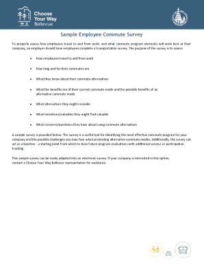 Fillable Online Commuting Survey Questionnaire & Template Fax Email ...