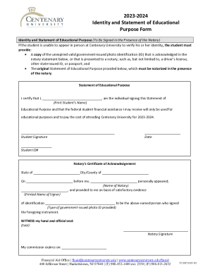Fillable Online 2023-2024 Identity Statement of Education Purpose ...