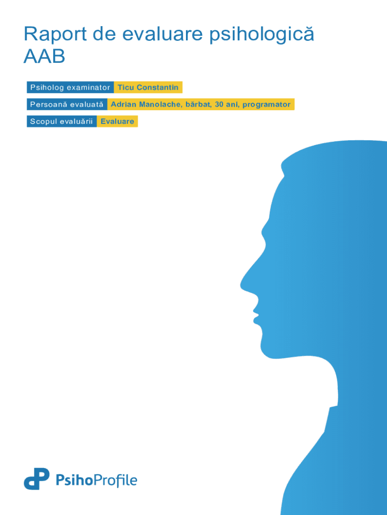 Fillable Online Raport de evaluare psihologic AAB Fax Email Print ...