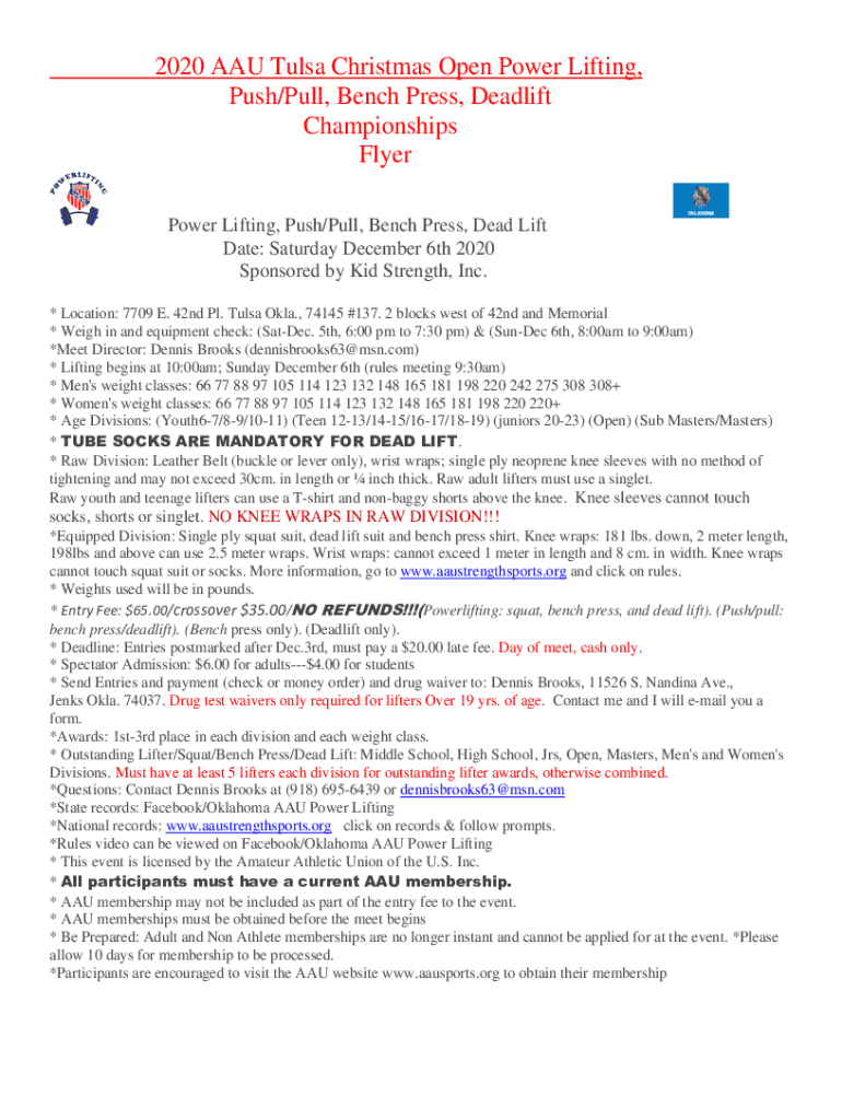 Fillable Online Power Lifting, Push/Pull, Bench Press, Dead Lift Fax ...