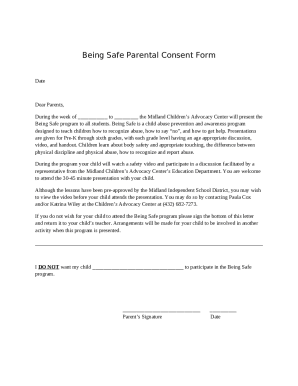 Being Safe consent English.docx Doc Template | pdfFiller