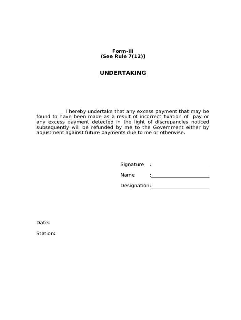 -III(Undertaking-ROP) Doc Template | pdfFiller