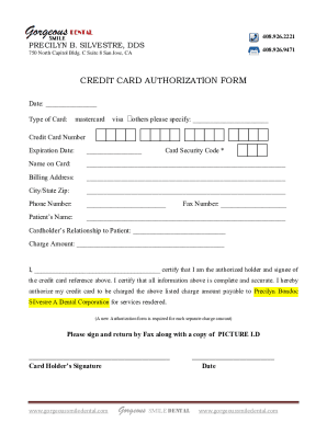 Fillable Online Legal Specialization Credit Card Authorization Form ...