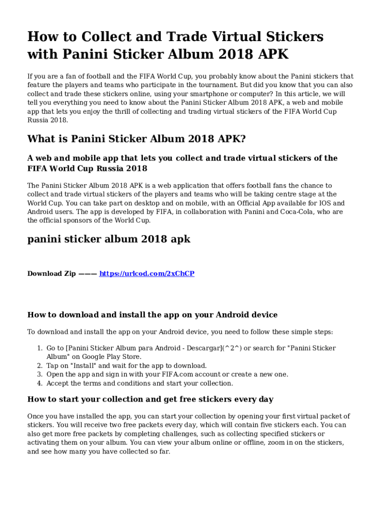 Fillable Online How to complete a World Cup sticker album Fax Email Print - pdfFiller