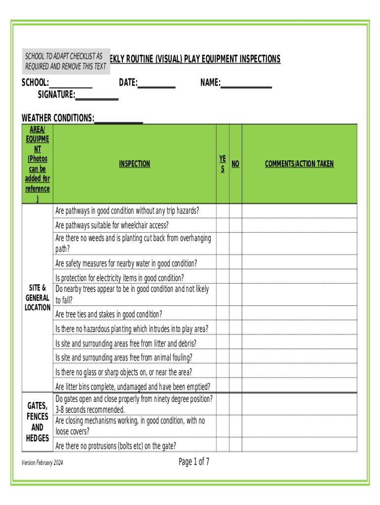 School Playground Inspection ChecklistBlog & Download Doc Template ...