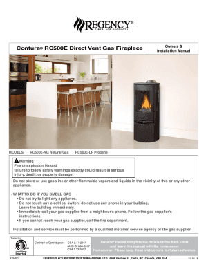 Fillable Online Contura RC500E Modern Freestanding Gas Stove by Regency ...