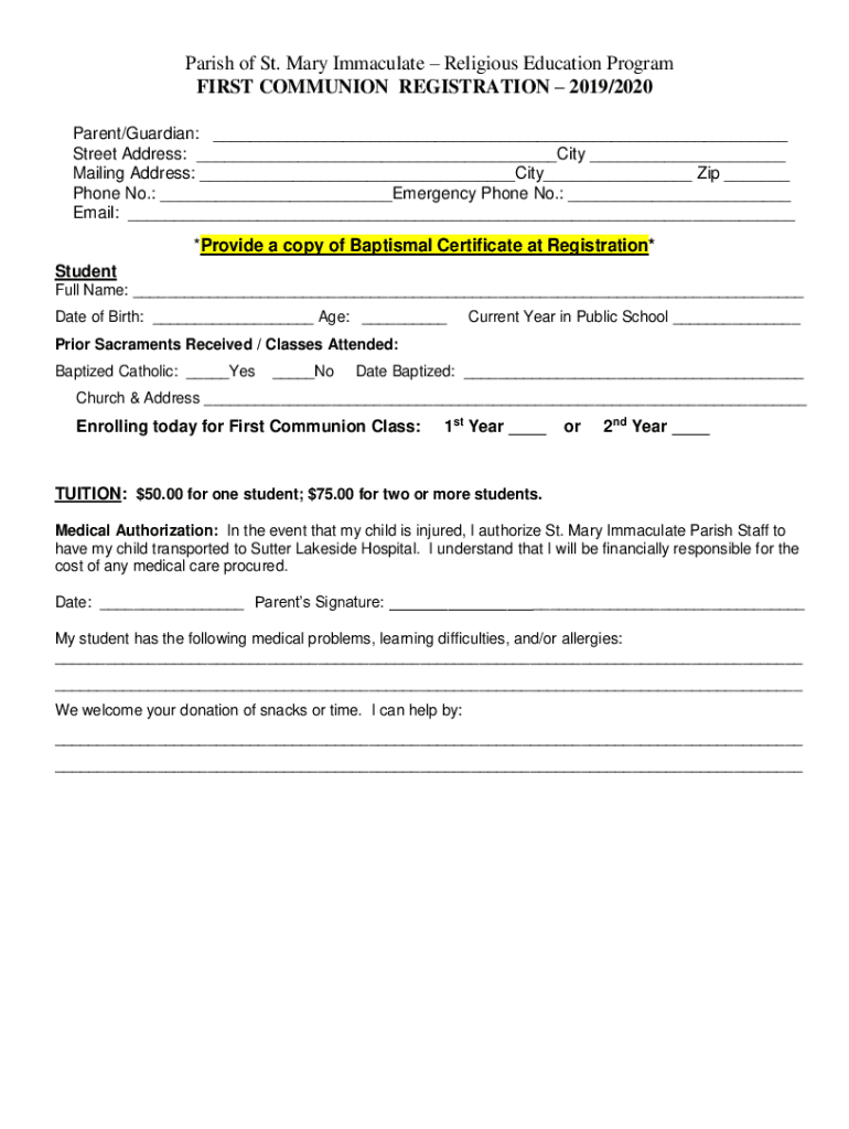 Completable En línea 1st Reconciliation & 1st Holy Communion ...