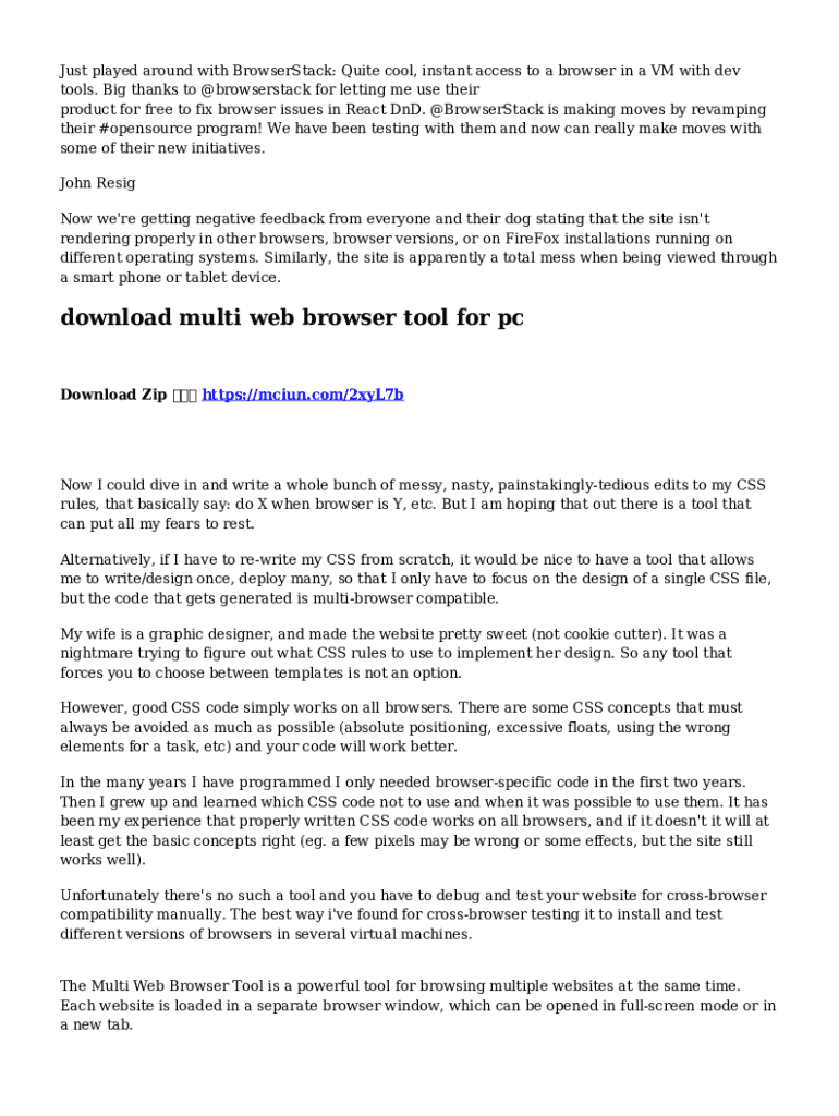 Fillable Online Download Multi Web Browser Tool For Pc Fax Email Print - pdfFiller