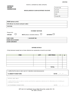 Fillable Online FIN 3 - Miscellaneous claim form.doc Fax Email Print ...