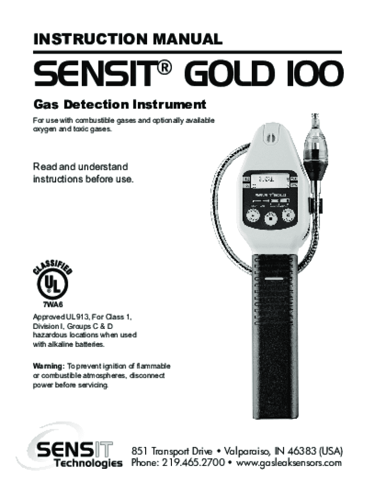 Fillable Online SENSIT GOLD 100 Fax Email Print - pdfFiller