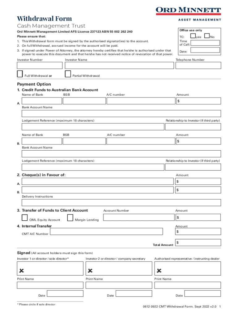 Fillable Online Ord Minnett Cmt - Fill Online, Printable, Fillable ...