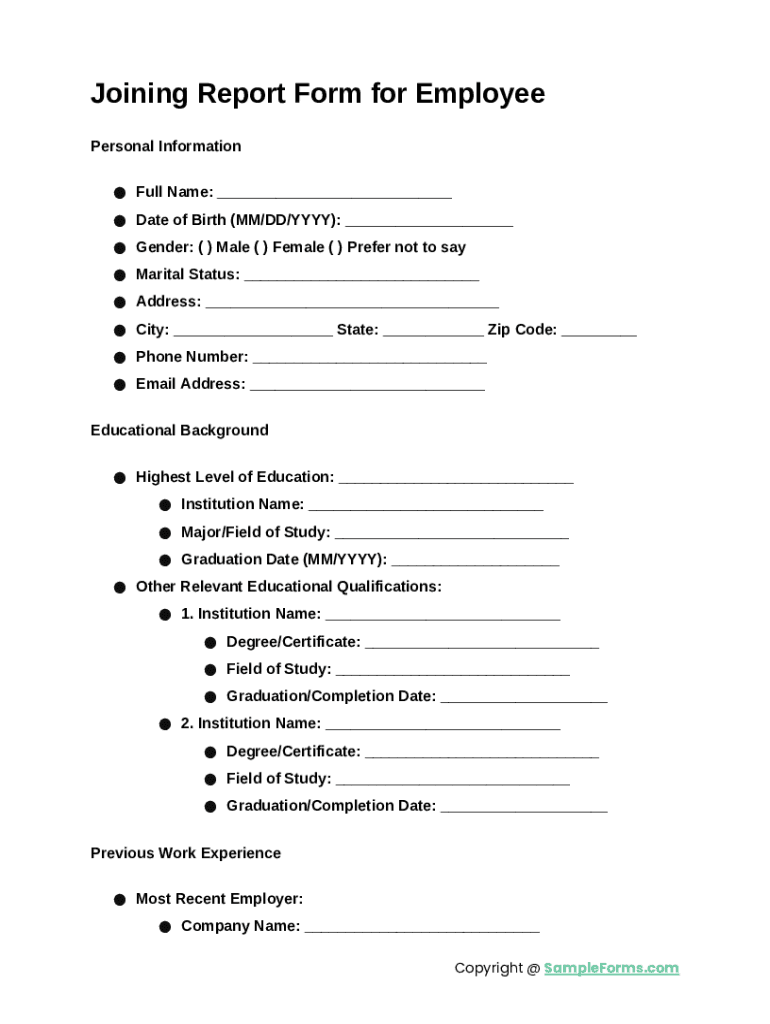 Joining Report Application Doc Template | pdfFiller