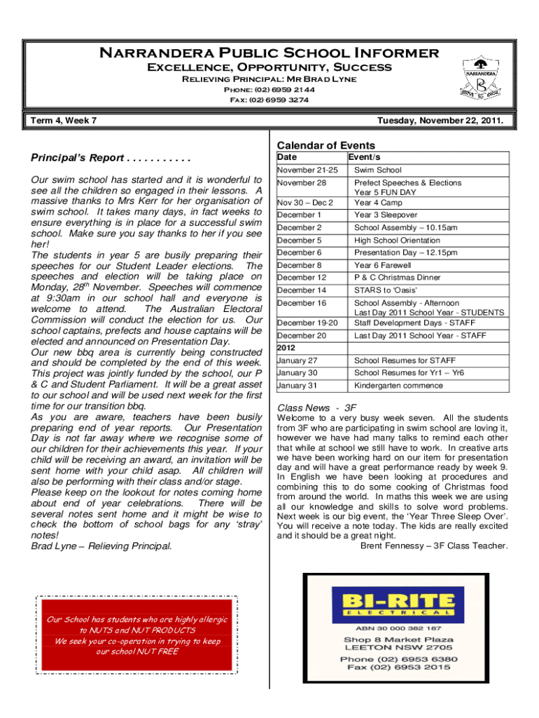 Fillable Online Relieving Principal: Mr Brad Lyne Fax Email Print - pdfFiller