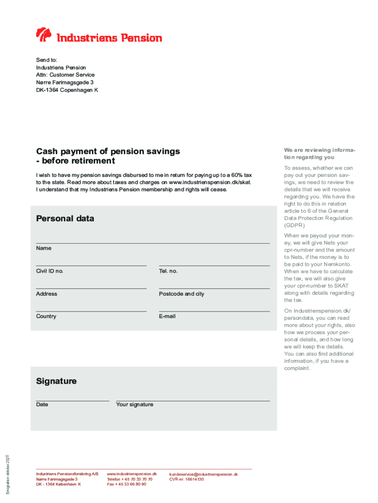 Fillable Online before retirement Personal data Signature Fax Email ...