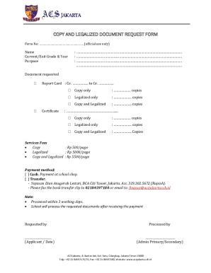Fillable Online Copy and Legalized Document Request Form Fax Email ...