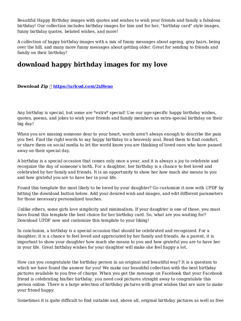 Fillable Online Beautiful Happy Birthday Images with Quotes & Wishes ...