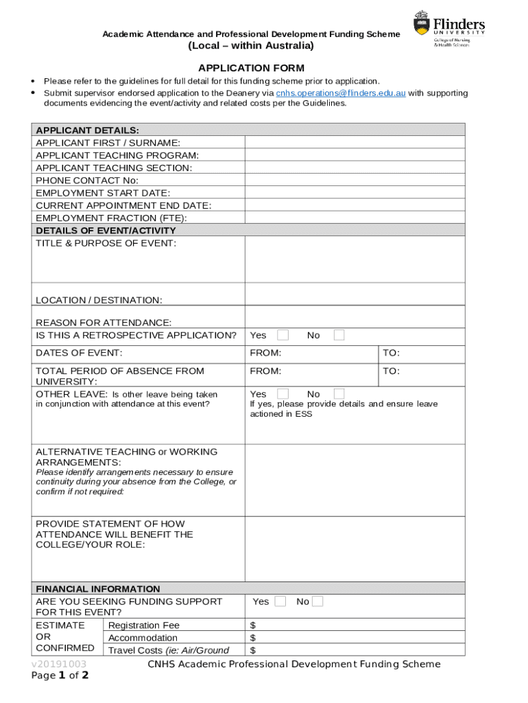 CNHS PD local application Doc Template | pdfFiller