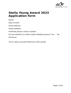 Stella-Young-Award-2022-Application- Doc Template | pdfFiller