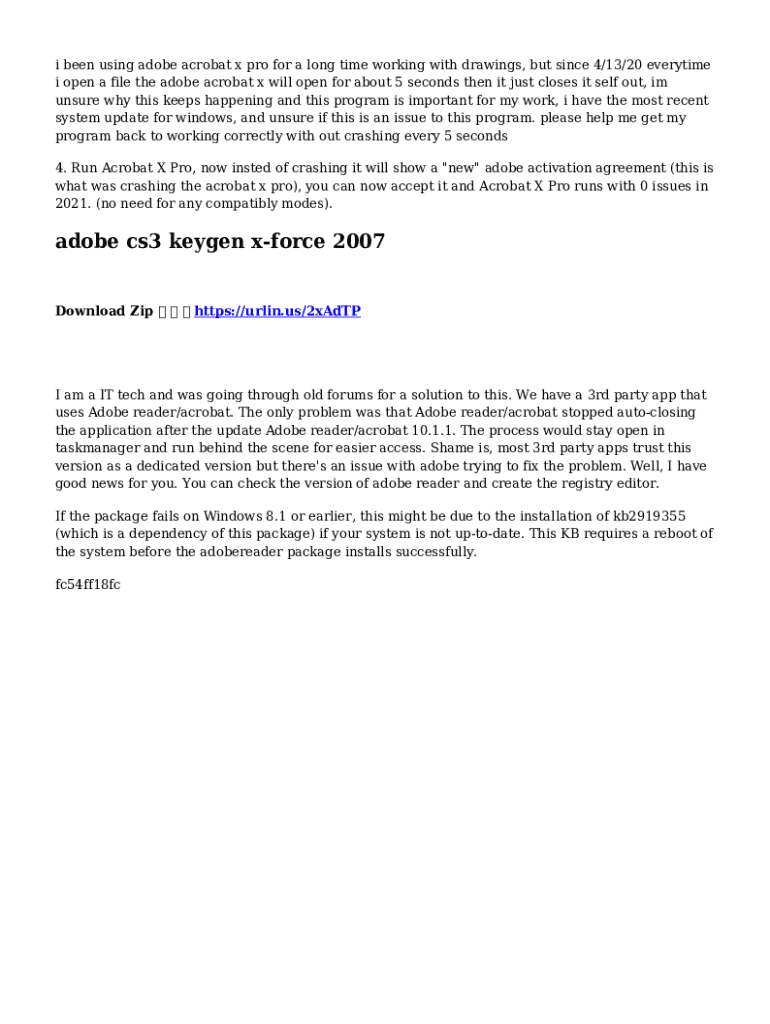 Fillable Online Re: Acrobat X Pro: Really slow opening files - Page 3 Fax Email Print - pdfFiller