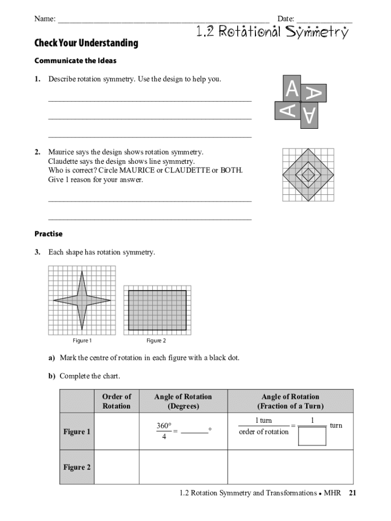 Fillable Online Rotation Symmetry and Transformations Fax Email Print ...
