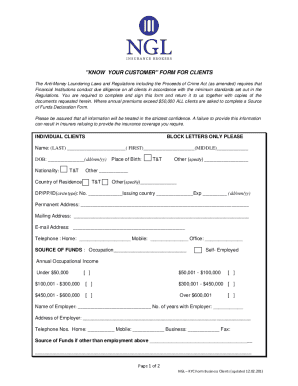 Fillable Online "KNOW YOUR CUSTOMER" FORM FOR CLIENTS Fax Email Print ...