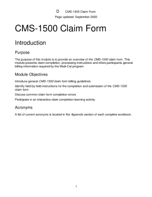 Fillable Online Claim Form Completion- CMS-1500 Claim Form Flashcards ...