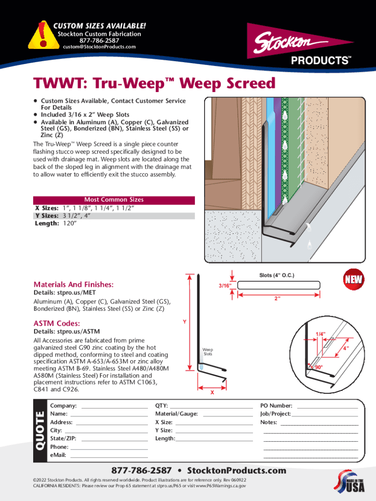 Fillable Online Tru-Weep Drainage Mat Stucco... - Stockton Products Fax ...