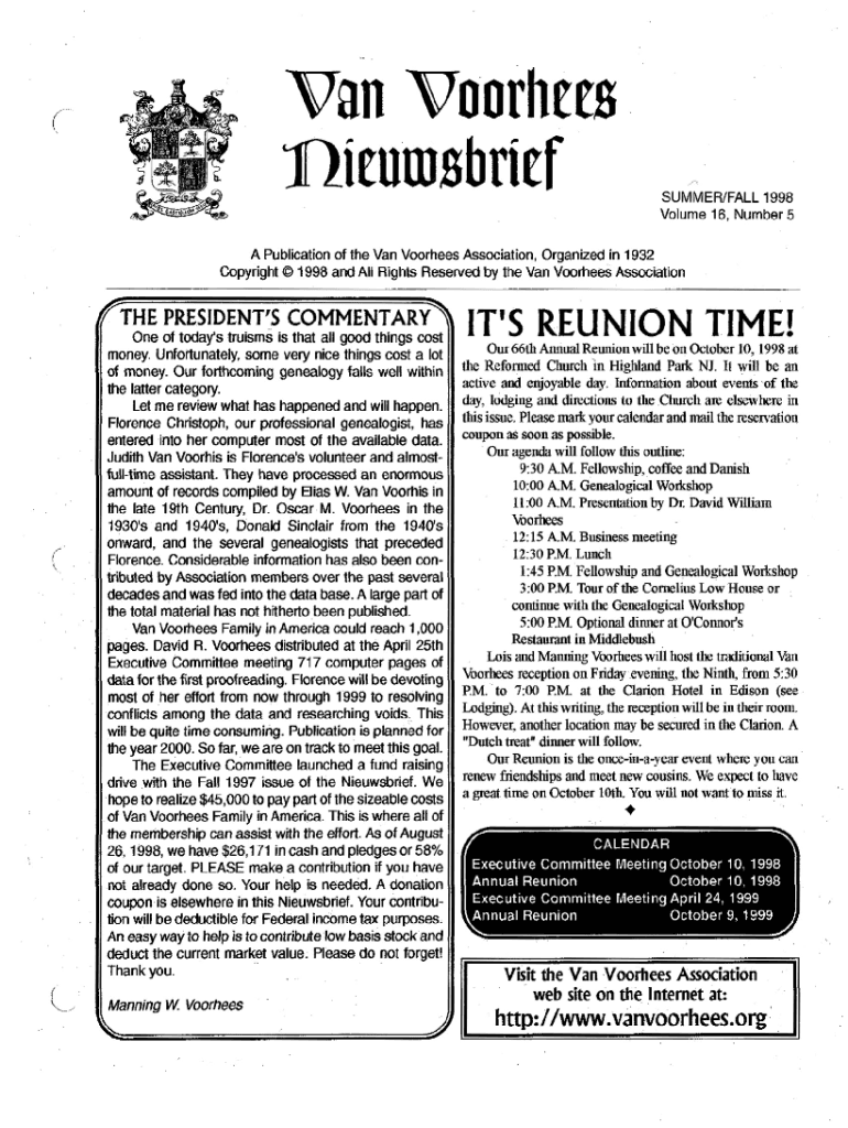 Fillable Online Genealogy of the Van Voorhees Family in America, Vol. ... Fax Email Print ...