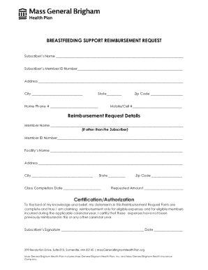 Fillable Online CDPHP Lactation Reimbursement Form Fax Email Print - pdfFiller