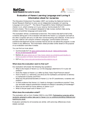 Fillable Online Evaluation of Hanen Learning Language and ... Fax Email ...