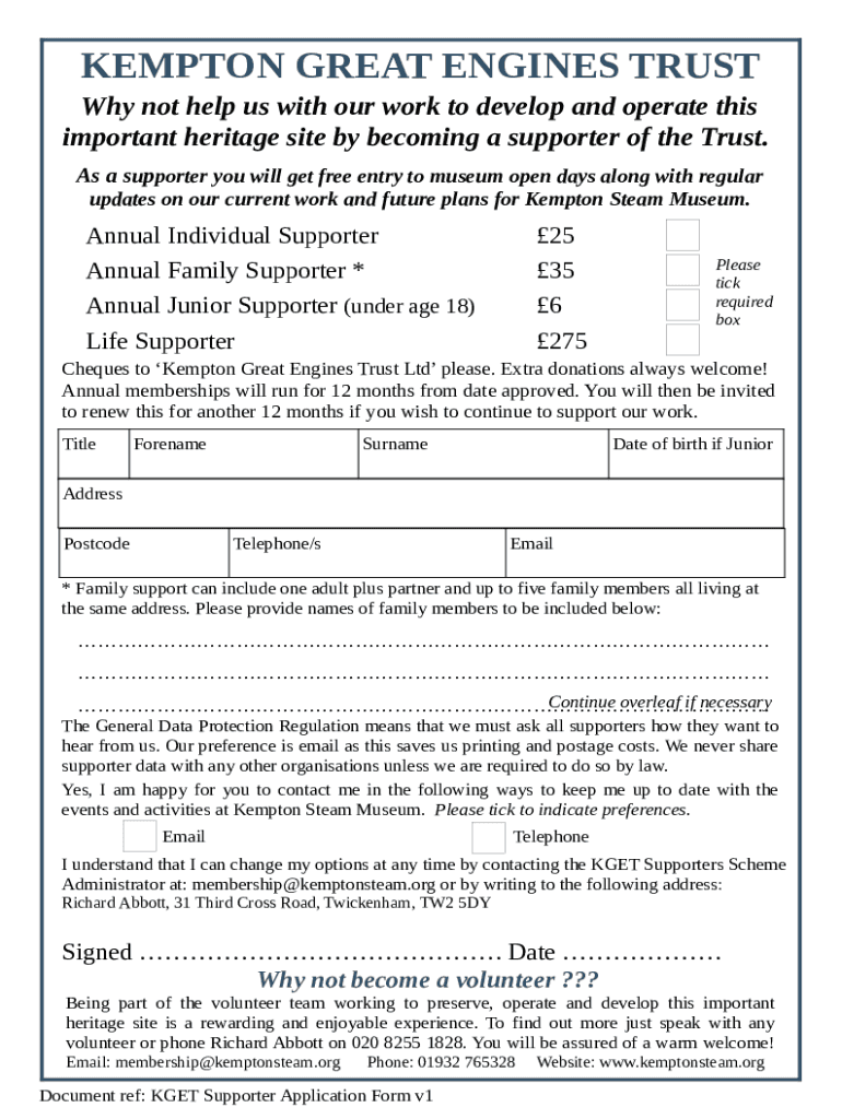 Fillable Online Kempton Great Engines Trust Limited Annual Report and ... Fax Email Print ...