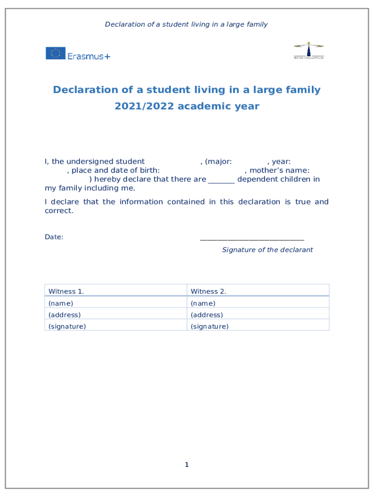 Self-Declaration for Student Groups Doc Template | pdfFiller