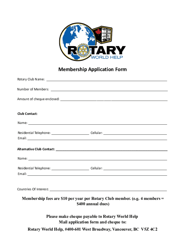Fillable Online Join a Club - My Rotary Fax Email Print - pdfFiller