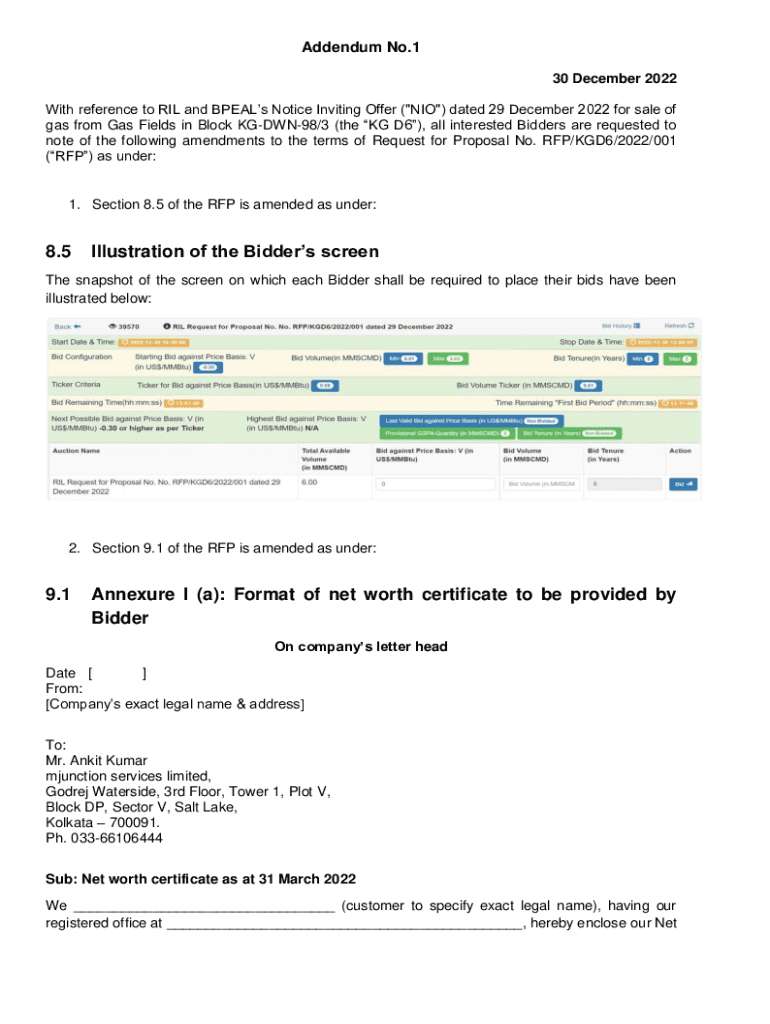 Fillable Online Format of net worth certificate to be provided by Bidder Fax Email Print - pdfFiller
