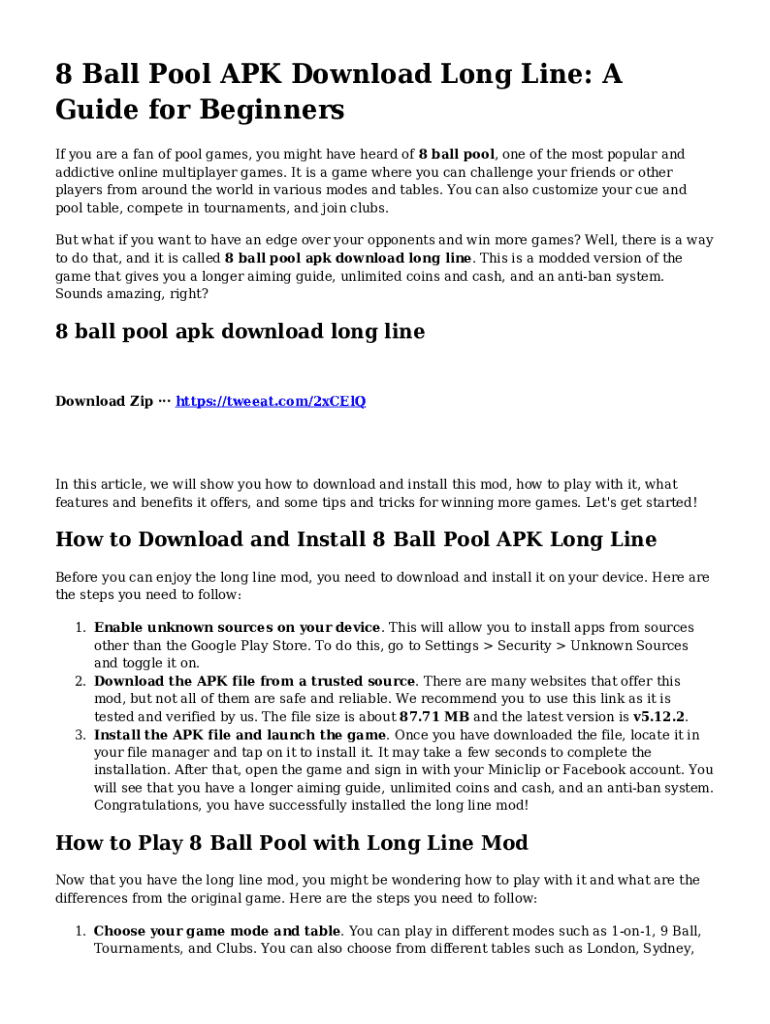 Fillable Online HOW TO PLAY 8 BALLThe Official Rules of Pool Fax Email ...