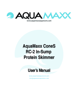 Fillable Online AquaMaxx ConeS RC-2 In-Sump Protein Skimmer Fax Email ...
