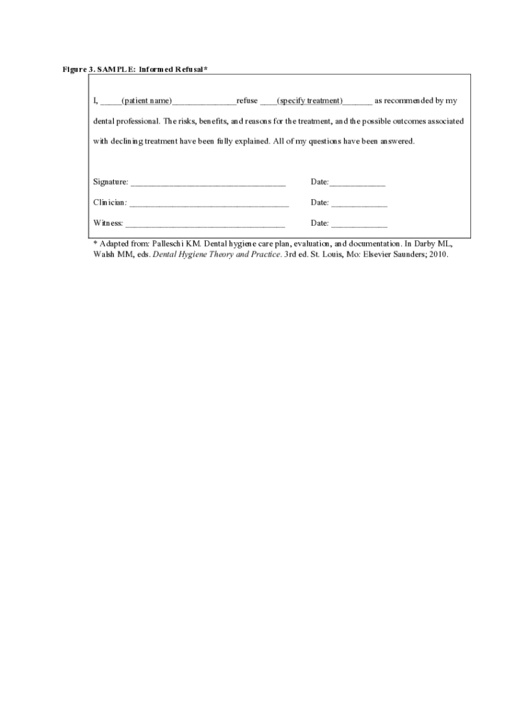 Fillable Online Sample Refusal of Consent form Fax Email Print - pdfFiller