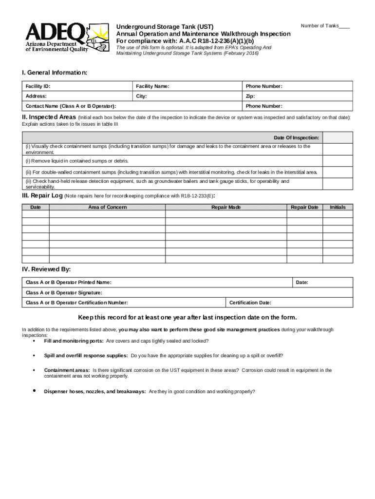 tanks inspection manual Doc Template | pdfFiller
