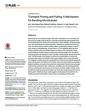 Fillable Online Transient Pinning and Pulling: A Mechanism for Bending ...